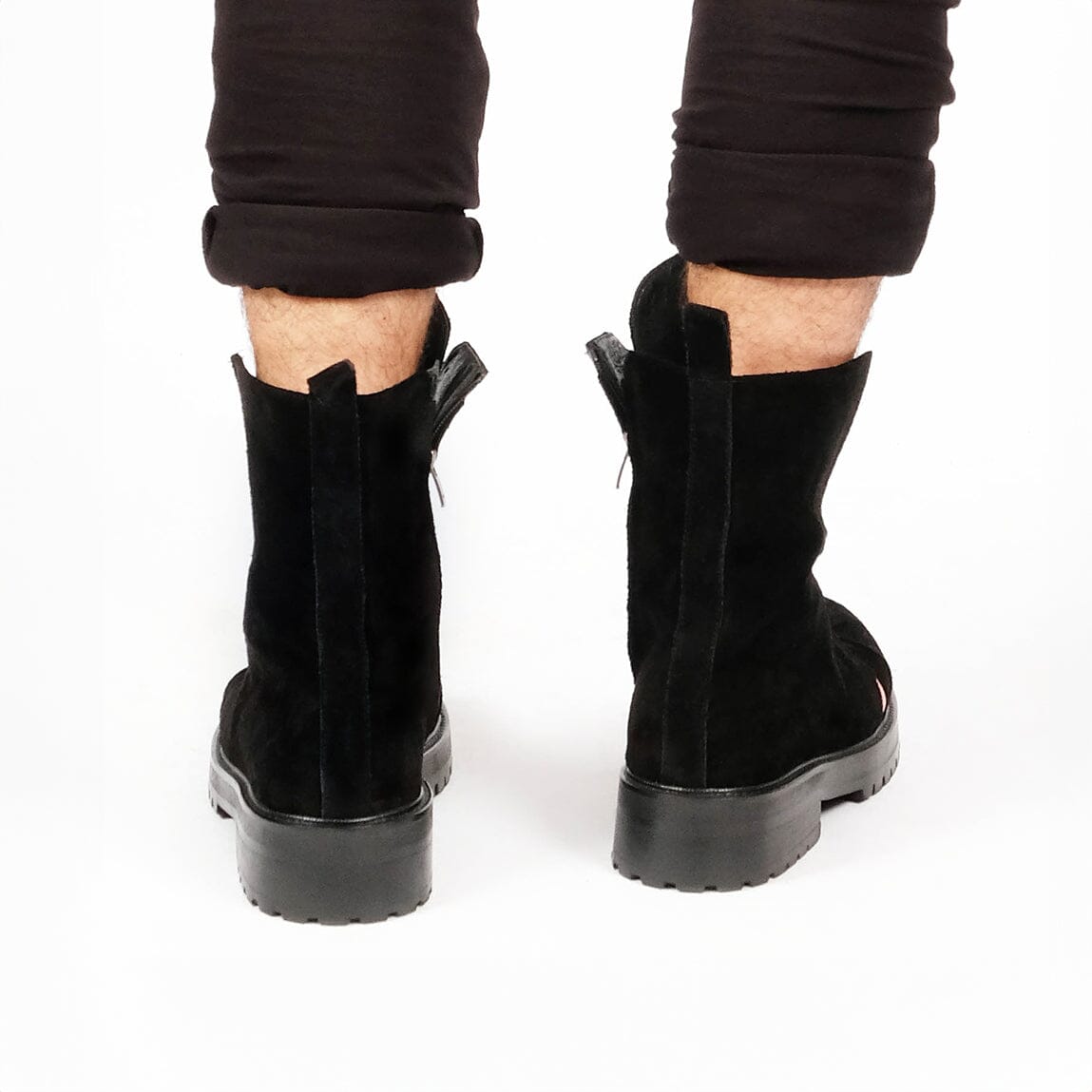 Ankle Cut Suede Boots with Cut-Outs – David's Road US