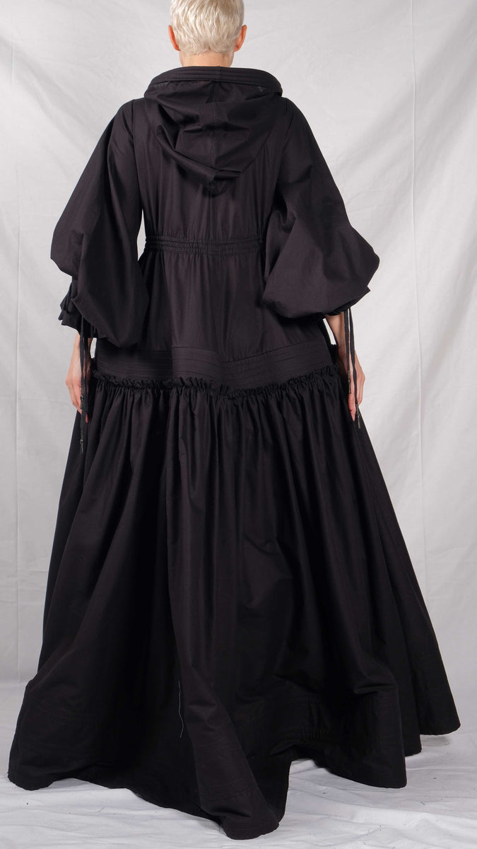 Hooded Maxi Jacket with Bell Sleeves – David's Road US